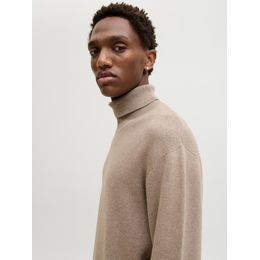 Jack & Jones JACK & JONES Herren Rollkragenpullover "JPRBLAMILANO STITCH KNIT ROLL NECK", beige, Gr. XS, meliert, Strick, Obermaterial: 100% Baumwolle, Pullover