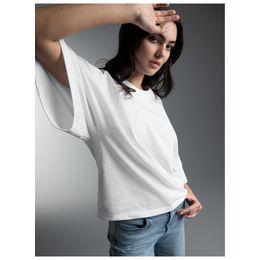 T-Shirt TRIGEMA "TRIGEMA Oversized T-Shirt mit weiten &Auml;rmeln", Damen, Gr. M, wei&szlig;, Single Jersey, 100% Baumwolle, Basic, Shirts T-Shirt