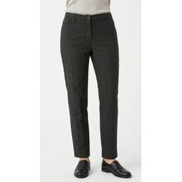 Stretch-Hose KjBRAND "Babsie", Damen, Gr. 50, N-Gr, schwarz gestreift, Web, Obermaterial: 47% Baumwolle, 45% Polyester, 6% Viskose, 2% Elasthan, regular fit lang, Hosen, mit Taschen