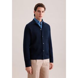 Strickjacke Seidensticker "Schwarze Rose", Herren, Gr. M, dunkelblau, 100% Baumwolle, unifarben, regular fit, Strickjacken Strickjacke, 1/1 Kragen Uni