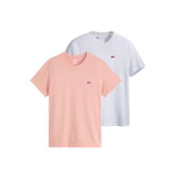 Levi's T-Shirt LEVI'S "T-Shirt Original Housemark Tee 2er Pack", Herren, Gr. L, bunt (wei&szlig;, rosa), Obermaterial: 100% Baumwolle CO., Shirts T-Shirt