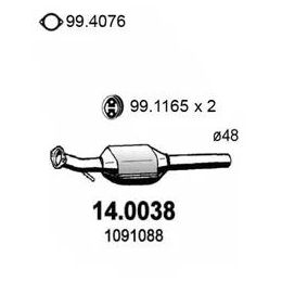 Asso Katalysator 14.0038 vorne f&uuml;r FORD 1107554 1113659 1321123