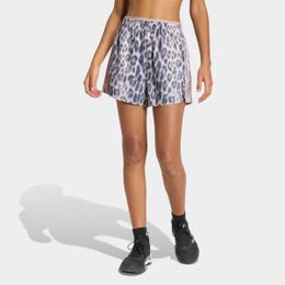 Shorts adidas Performance "WORKOUT ESSENTIALS LEOPARD GEWEBTE", Damen, Gr. L, N-Gr, ice lila, shadow navy, normal, gr., Obermaterial: 100% Polyester, Hosen Shorts