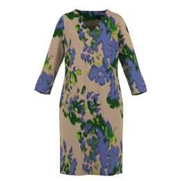 comma, COMMA Kleid Damen Gr&ouml;&szlig;e 32 beige / blau / gr&uuml;n Winterkleid