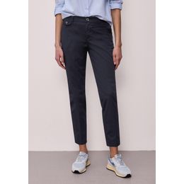 Chinohose Street One, Damen, Gr. 34, L&auml;nge 30, tiefblau, Web, 97% Baumwolle, 3% Elasthan, unifarben, comfort fit normal, Hosen Chinohose, soft