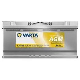Varta Starterbatterie PROFESSIONAL DUAL PURPOSE AGM 12 V, 105 Ah, 950 A 840105095K312 12V 105Ah 950A