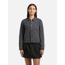 Jeansjacke Khujo "Renia", Damen, Gr. L (40), dunkelgrau, Denim/Jeans;Jeans, Material: 100% Baumwolle, gerade h&uuml;ftlang, hoch geschlossener Ausschnitt, 1-Knopf-Manschette mit Kn&ouml;pfen, Jacken Jeansjacke, Moderne Damen Denim-Jacke