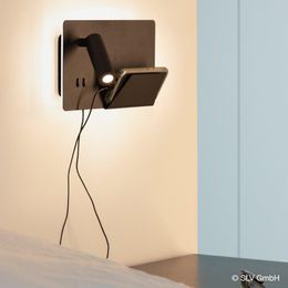 SLV Somnila Spot Wandleuchte R mit Lesearm, mit USB, LED, 1003456, R
