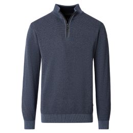 Troyer Casamoda "Casamoda Stricktroyer uni", Herren, Gr. L, blau (741 silber), 100% Baumwolle, Pullover Troyer