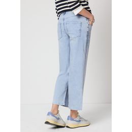 Loose-fit-Jeans Street One, Damen, Gr. 29, L&auml;nge 26, bleached random wash, Jeans, 89% Baumwolle, 8% Polyester, 3% Elasthan, unifarben, 7/8-L&auml;nge, Jeans, im Loose Fit