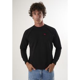 Sweater FELIX HARDY "Basic Rundhals Sweatshirt", Herren, Gr. L, schwarz, 65% Baumwolle, 35% Polyester, Sweatshirts Sweater