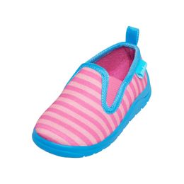 Playshoes Hausschuh 'Ringel' Gr&ouml;&szlig;e 22.5 azur / altrosa / dunkelpink