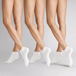 Hudson Herren Sneakersocken "EASY&sup3; 3-PACK", Gr. 43, wei&szlig;, Baumwollmischung, Socken, bequemer Komfortbund