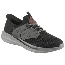Skechers Herren Slip-On Sneaker "SLADE-CASTER", Gr. 44, schwarz, Lederimitat, Textil, meliert, Schuhe, Slipper, Sneaker mit Gummizug und Slip-ins