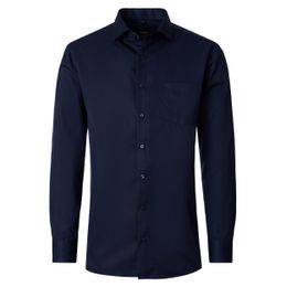 Businesshemd Venti "Venti Businesshemd extra langer Arm 72cm uni", Herren, Gr. 45, Normalgr&ouml;&szlig;en, dunkelblau, 100% Baumwolle, unifarben, comfort fit, Hemden