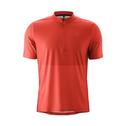 Radtrikot Gonso "Adventure Jersey Halfzip M", Herren, Gr. M, ziegelrot, 88% Polyester, 12% Elasthan, Rundhals, Trikots, Herren Fahrradtrikot, modernes Half-Zip Trikot mit R&uuml;ckentasche