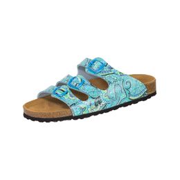 Pantolette Lico "Bioline", Damen, Gr. 36, blau (t&uuml;rkis, lemon), Obermaterial: 100% Synthetik synthetic., Schuhe Pantolette