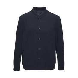John Devin Herren Blouson "mit Rippkragen", blau, Gr. M, unifarben, Web, Obermaterial: 77% Polyester, 17% Viskose, 6% Elasthan. Futter: 100%