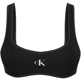 Bustier-Bikini-Top, Damen, Gr. XL (42), N-Gr, schwarz, Jersey, Elasthan, Calvin Klein Swimwear, unifarben, Bikini-Oberteile, K&ouml;rpernahe Passform