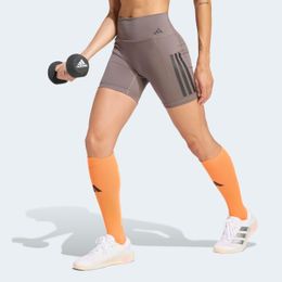 Damen Shorts "OPTIME WORKOUT 3-STREIFEN KURZE LEGGINGS"charcoal, innenbeinl&auml;nge ca. 18 cm, Gr. XXL, adidas Performance, Obermaterial: 73% Polyester,