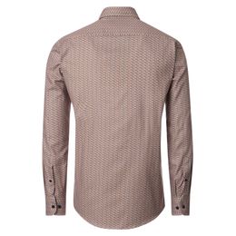 Casamoda Herren Langarmhemd "Casamoda Freizeithemd Langarm Print", braun, Gr. M, bedruckt, 100% Baumwolle, Hemden