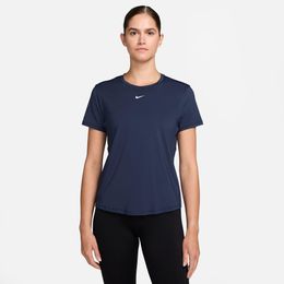 T-Shirt Nike "W NK ONE CLASSIC DF SS TOP", Damen, Gr. S, midnight nav, Jersey, Obermaterial: 89% Polyester, 11% Elasthan, normal, Rundhals, Shirts T-Shirt, sportlich, Kurzarm, f&uuml;r Fitness und Freizeit, Rundhalsausschnitt