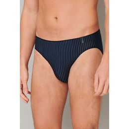 Minislip Schiesser "Long Life Soft", Herren, Gr. 10, blau (815, blau), Single Jersey, Obermaterial: 75% Modal, 15% Polyester, 10% Elasthan, k&ouml;rpernah, Unterhosen, gestreift, ohne Eingriff, optimales Feuchtigkeitsmanagement