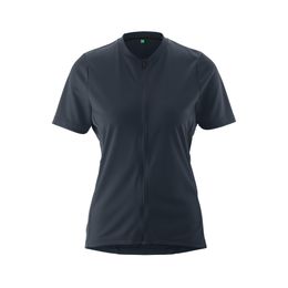Radtrikot Gonso "SITIVO Jersey Green W", Damen, Gr. 36, nachtblau, 100% Polyester, Rundhals, Trikots, Damen Fahrradtrikot kurzarm, Half-Zip Trikot mit R&uuml;ckentasche