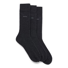 Socken BOSS "3P RS Uni", Damen, Gr. 43-46, grau (dunkelgrau), Baumwollmischung, elastisch, Socken Socken