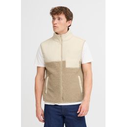 Pl&uuml;schweste Blend "BHErmin", Herren, Gr. XL, oyster gray, 100% Polyester, normal normal, Westen, Sportliche Teddy-Weste in Colorblock-Optik