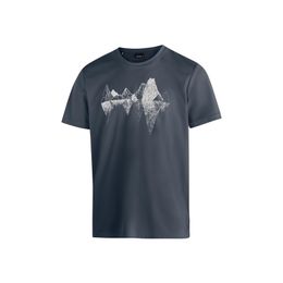 T-Shirt Maier Sports "Tilia Pique M", Herren, Gr. 4XL, grau, 100% Polyester, Rundhals, Shirts T-Shirt, Herren Kurzarmshirt, leichtes Sommer Funktionsshirt, Rundhals, Reg Fit