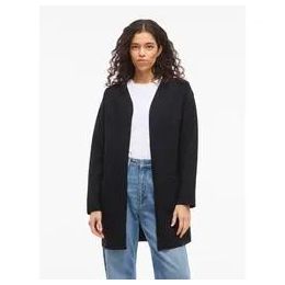 Longblazer Vila "VIGARDEN L/S LONG CARDIGAN - NOOS", Damen, Gr. XXL, schwarz beauty, Web, Obermaterial: 70% Baumwolle, 25% Polyester, 5% Elasthan, unifarben, regular fit normal, Blazer Longblazer