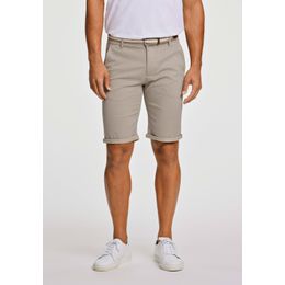 Chinoshorts LINDBERGH "Chino-Shorts Slim Fit", Herren, Gr. L, stone, Obermaterial: 98% Baumwolle, 2% Elasthan, slim fit, Hosen Chinoshorts