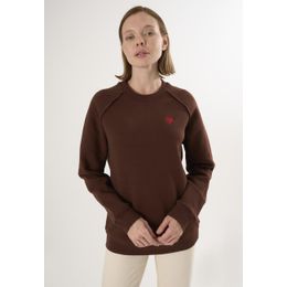 Sweater FELIX HARDY "Basic Rundhals Sweatshirt", Damen, Gr. L, braun, 65% Baumwolle, 35% Polyester, Sweatshirts Sweater