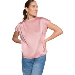 Satinbluse Zero "Damen mit Kragen", Damen, Gr. 38, bridal rose, Satin, Obermaterial: 96% Polyester, 4% Elasthan, gl&auml;nzend, figurbetont normal, eng, Blusen