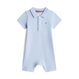 Strampler Tommy Hilfiger "ESSENTIAL POLO SHORTIE", Jungen, Gr. 86, N-Gr, sweet blau, Piqu&eacute;, Obermaterial: 96% Baumwolle, 4% Elasthan, unifarben, relaxed fit kurz, abgesteppte Kante, Overalls, f&uuml;r Babys, mit kurzen Beinen