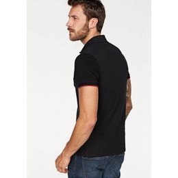 Bruno Banani Herren Poloshirt, schwarz, Gr. S, bestickt, Piqu&eacute;, Obermaterial: 95% Baumwolle, 5% Elasthan, Shirts, Kurzarm, k&ouml;rpernahe Passform,