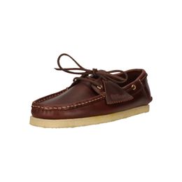 Bootsschuh Clarks "Godney Boat", Herren, Gr. 45, braun, Leder, Schuhe Bootsschuh, mit flexibler Krepp-Sohle