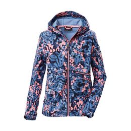 Softshelljacke Killtec "KOS 154 GRLS SFTSHLL JCKT", M&auml;dchen, Gr. 164, navy, Oberseite: 100% Polyester;R&uuml;ckseite: 100% Polyester;Futter: 100% Polyester, Jacken Softshelljacke, Wind- und wasserabweisende Kinderjacke mit buntem Print