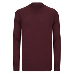 Rollkragenpullover FELIX HARDY "Halber Rollkragenpullover", Herren, Gr. L, bordeaux, 100% Baumwolle, Pullover Rollkragenpullover