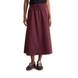 Marc O'Polo Webrock MARC O'POLO DENIM "aus Organic-Cotton-Mix-Stretch", Damen, Gr. L, merlot rot, Obermaterial: 68% Baumwolle, 27% Polyester, 5% Elasthan, unifarben, ausgestellt wadenlang, R&ouml;cke
