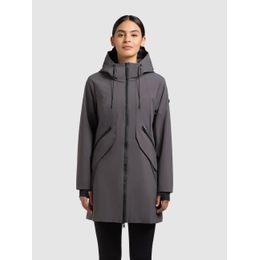Sommerjacke Khujo "EIZA", Damen, Gr. M, slate grau, 100% Polyester, leicht gl&auml;nzend, regular fit h&uuml;ftlang, eingesetzt angesetztes B&uuml;ndchen mit Daumenl&ouml;chern, Jacken