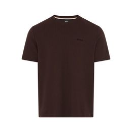 BOSS Herren Pyjamaoberteil "Waffle T-Shirt", Gr. M, braun, Obermaterial: 60% Baumwolle, 40% Polyester, Shirts