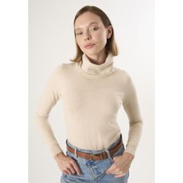 Rollkragenpullover FELIX HARDY "Rollkragenpullover", Damen, Gr. L, beige, 100% Baumwolle, Pullover Rollkragenpullover
