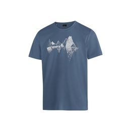 T-Shirt Maier Sports "Tilia Pique M", Herren, Gr. 4XL, blau (jeansblau), 100% Polyester, Rundhals, Shirts T-Shirt, Herren Kurzarmshirt, leichtes Sommer Funktionsshirt, Rundhals, Reg Fit