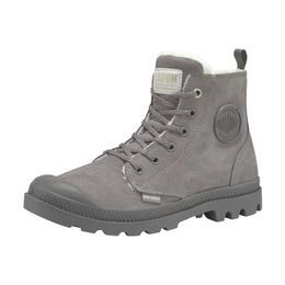 Winterboots Palladium "PAMPA HI ZIP WL W", Damen, Gr. 38, schwarz (cloudburst, charcoal, gray), Leder, Schuhe Winterboots, Winterschuhe, Schn&uuml;rboots, Winterstiefel, Snowboots, gef&uuml;ttert