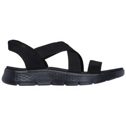 Skechers Damen Sandale "GO WALK FLEX SANDAL-GLIMMER UP", Gr. 36, schwarz, Textil, Glitzer, Schuhe, Sommerschuh, Schlupfschuh mit Goga Mat Foatbed