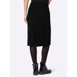 Heine Damen Strickrock, schwarz, Gr. 48, unifarben, 50% Viskose, 28% Polyester, 22% Polyamid, R&ouml;cke
