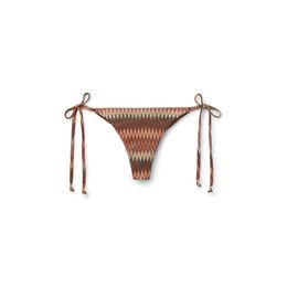CALZEDONIA Bikinihose 'Golden Chevron' Damen Gr&ouml;&szlig;e M dunkelbeige / braun / kastanienbraun
