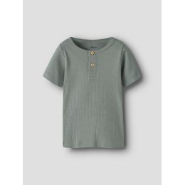 name it Jungen Kurzarmshirt "NMMKAB TOP NOOS"shadow, Gr. 116, unifarben, Feinripp, Obermaterial: 57% Baumwolle, 38% Modal, 5% Elasthan, Shirts,